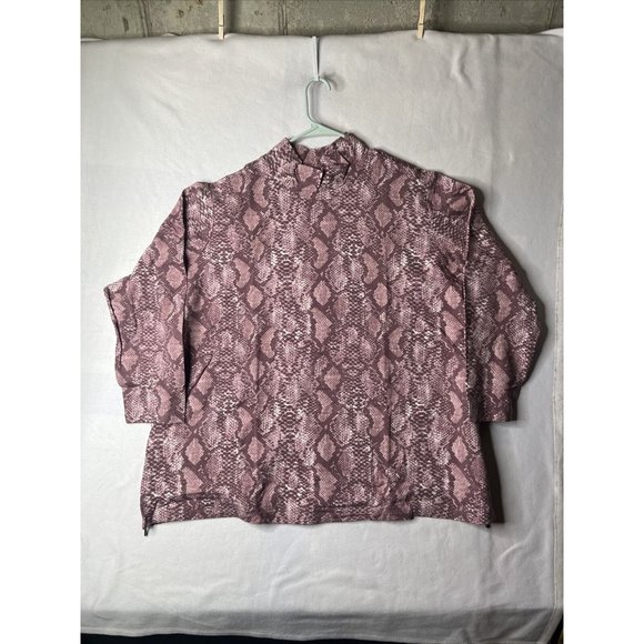 Susan Graver | Tops | Susan Graver Weekend Rose Snake Print Ls Mock ...